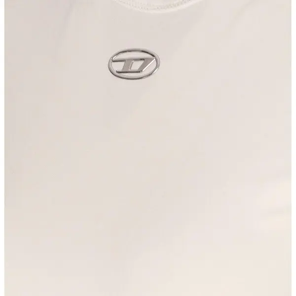 DIESEL® Short-sleeve Crew Neck T-shirt With Embossed Logo - White