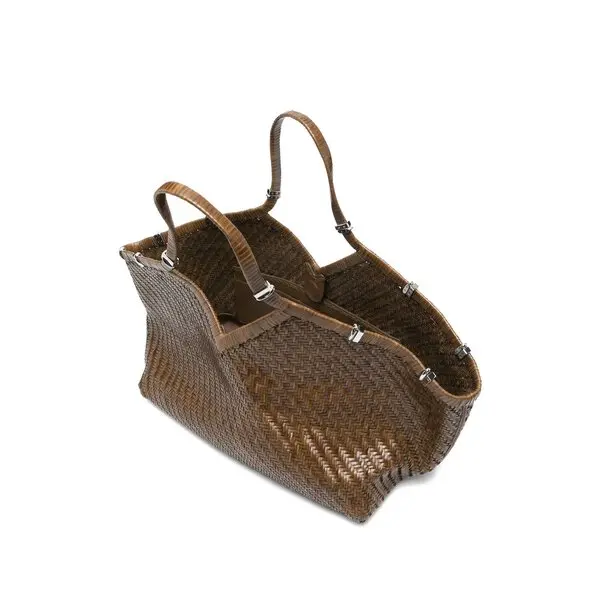 Benedetta Bruzziches Woven Top Handle Tote Bag - Brown