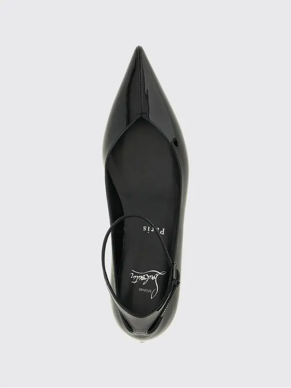 CHRISTIAN LOUBOUTIN Patent Leather Ballet Flats With Ankle Strap
