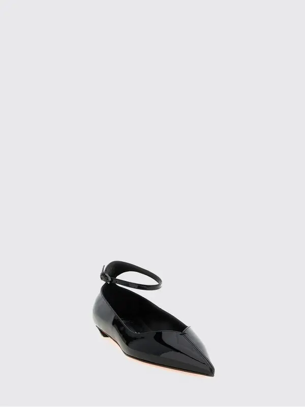 CHRISTIAN LOUBOUTIN Patent Leather Ballet Flats With Ankle Strap