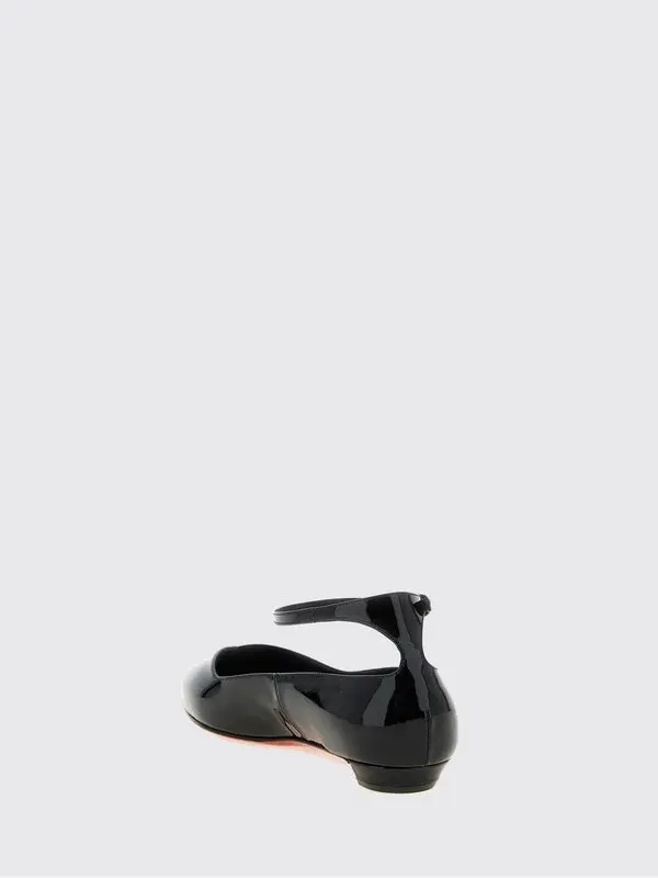 CHRISTIAN LOUBOUTIN Patent Leather Ballet Flats With Ankle Strap