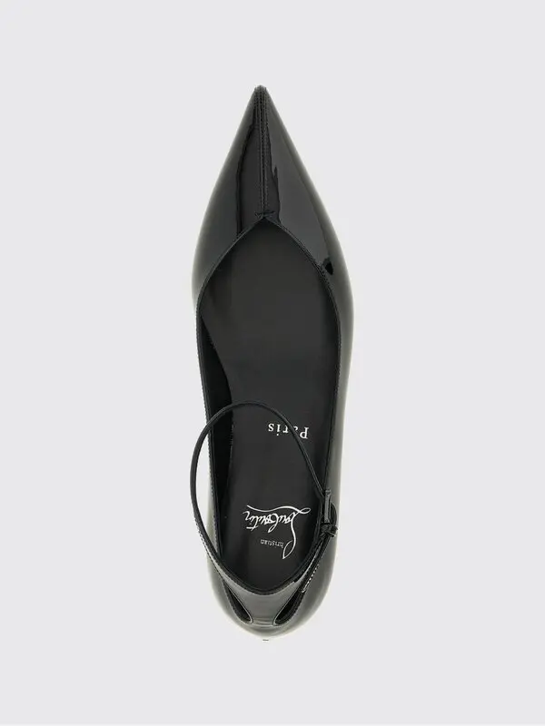 CHRISTIAN LOUBOUTIN Patent Leather Ballet Flats With Ankle Strap