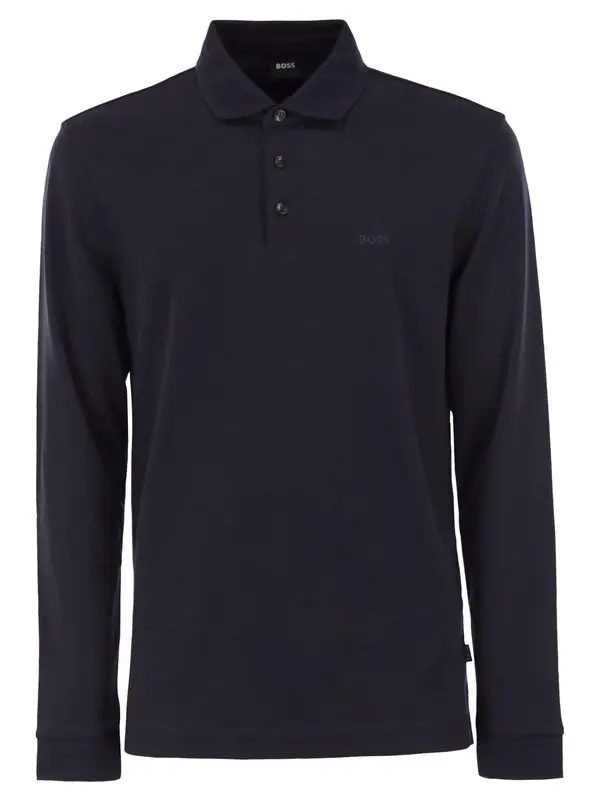 BOSS Regular Fit Polo Shirt In Interlock Cotton - Blue
