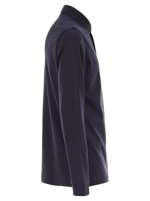 BOSS Regular Fit Polo Shirt In Interlock Cotton - Blue