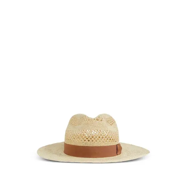 Giorgio Armani Woven Straw Hat With Ribbon Detail - Cream