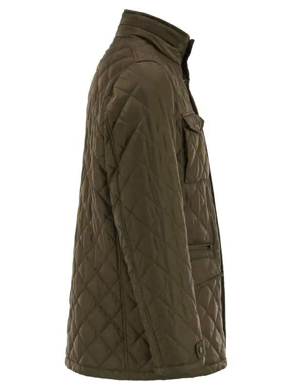 Herno Diamond Quilted Field Jacket With Packable Hood - Multicolor