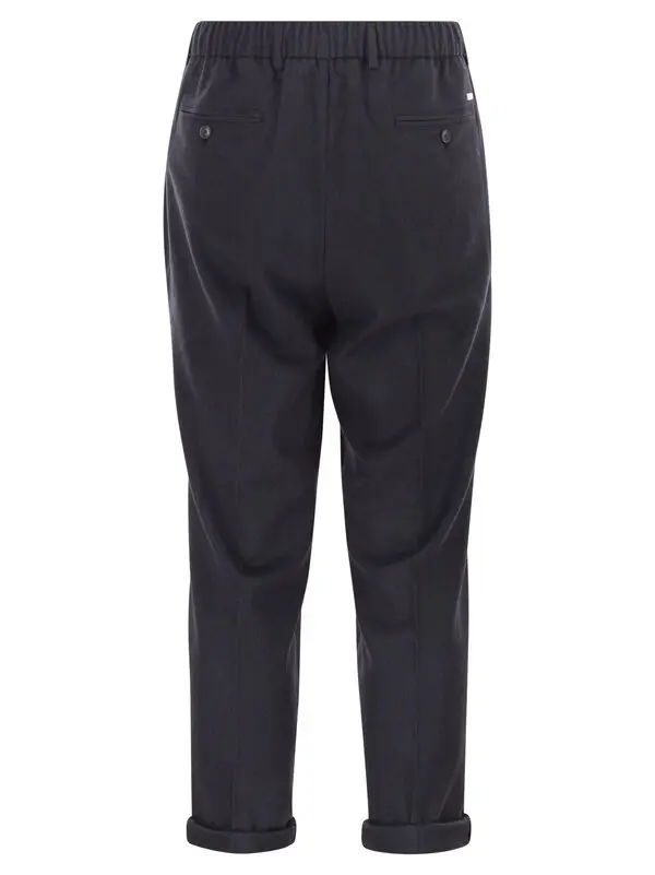 Herno Cashmere And Silk Trousers - Blue