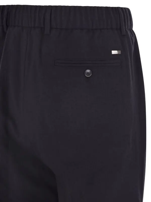 Herno Cashmere And Silk Trousers - Blue