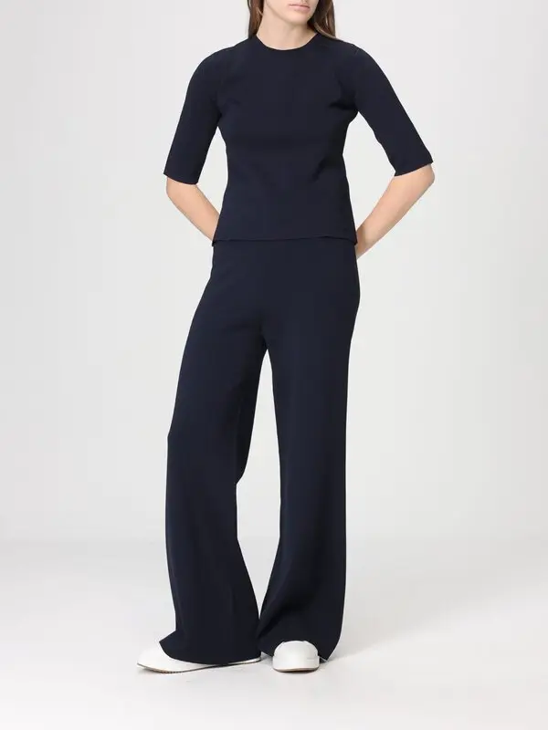 Max Mara Ribbed Knit Top With 3/4 Sleeves