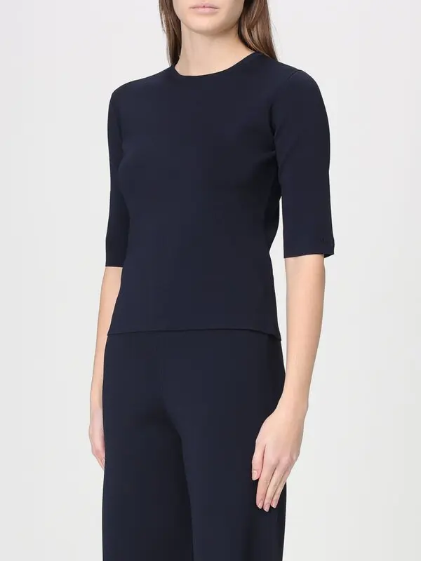 Max Mara Ribbed Knit Top With 3/4 Sleeves