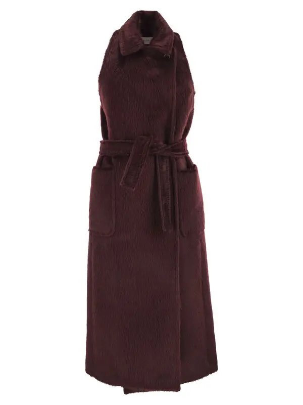 Max Mara Sleeveless Alpaca And Wool Coat - Multicolor