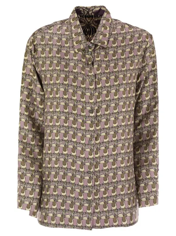 Max Mara Reversible Printed Silk Shirt - Pink