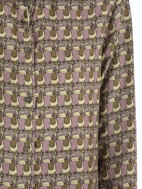 Max Mara Reversible Printed Silk Shirt - Pink