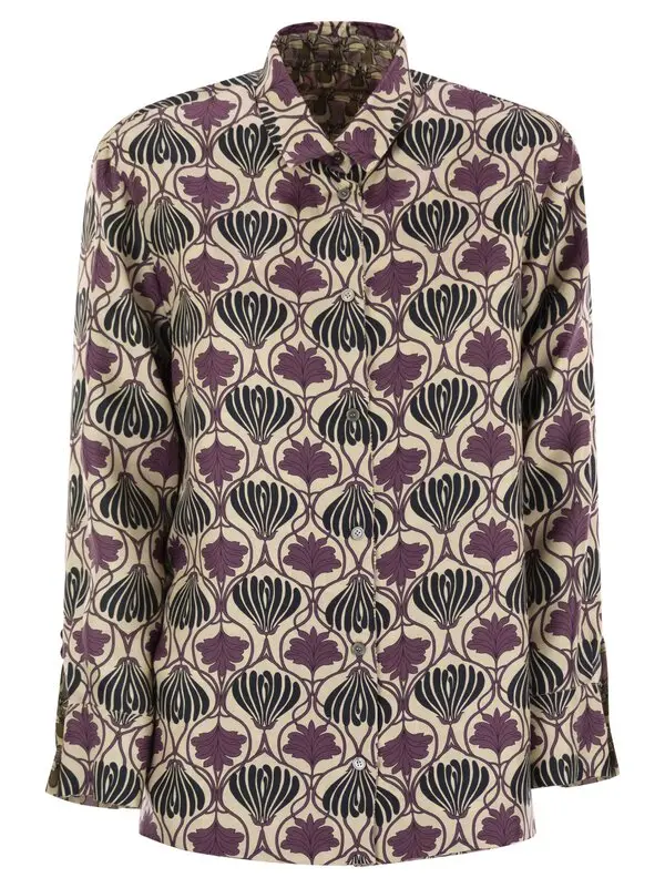 Max Mara Reversible Printed Silk Shirt - Pink