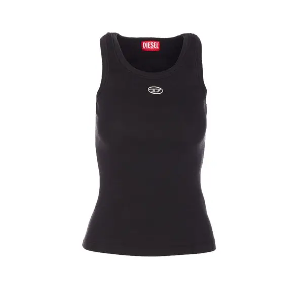 DIESEL® Ribbed Scoop Neck Tank Top - Black