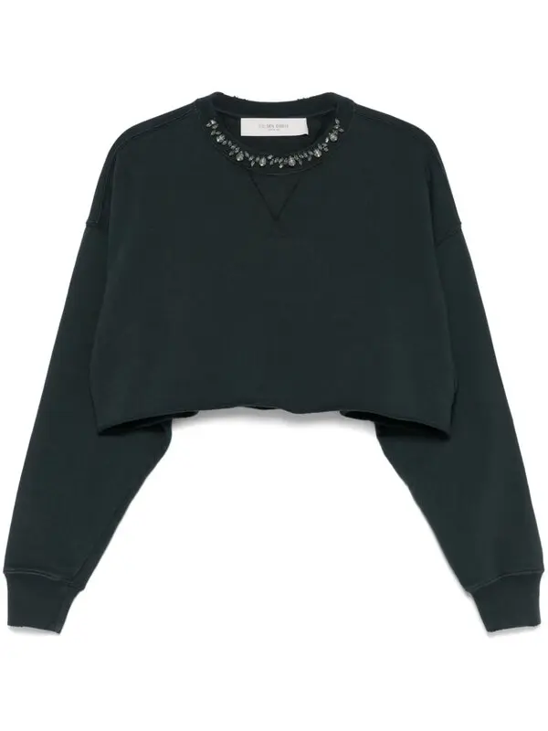 GOLDEN GOOSE Embellished Cropped Sweatshirt - Multicolor