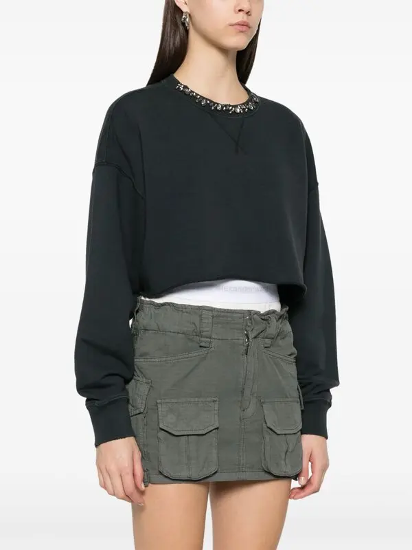 GOLDEN GOOSE Embellished Cropped Sweatshirt - Multicolor