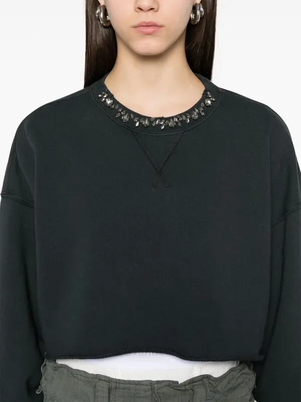 GOLDEN GOOSE Embellished Cropped Sweatshirt - Multicolor