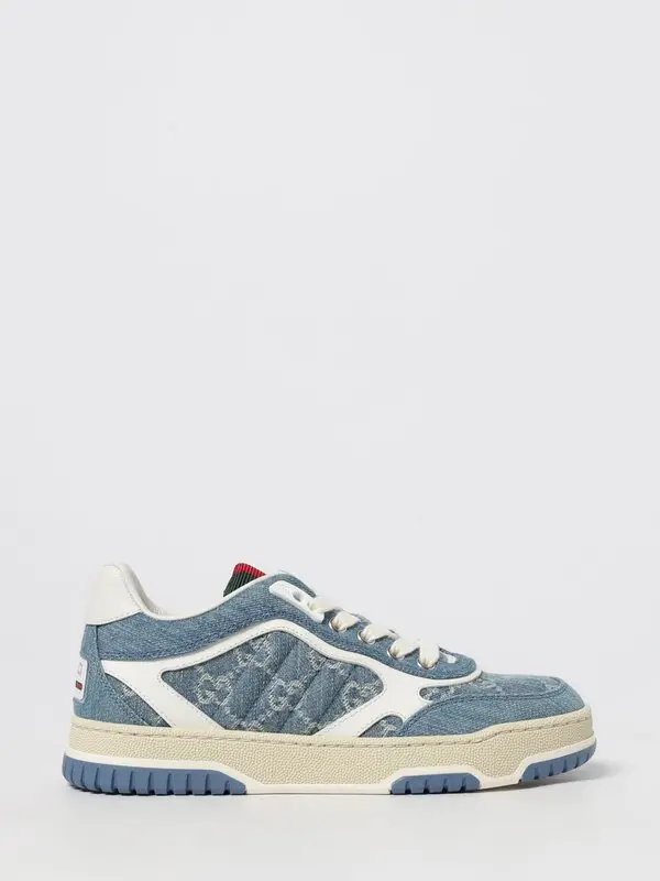 Gucci Denim Gg Jacquard Sneakers