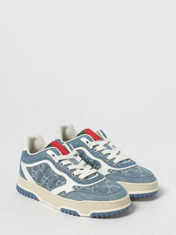 Gucci Denim Gg Jacquard Sneakers