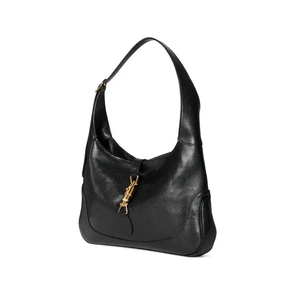 Gucci Leather Shoulder Bag With Piston Closure