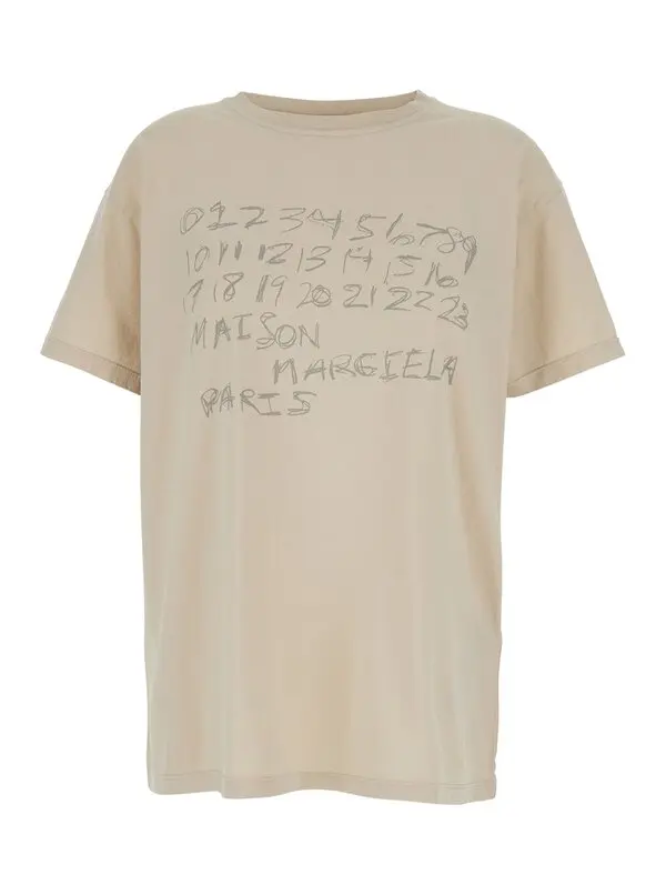 MAISON MARGIELA Cotton T-shirt With Logo Print - Multicolor