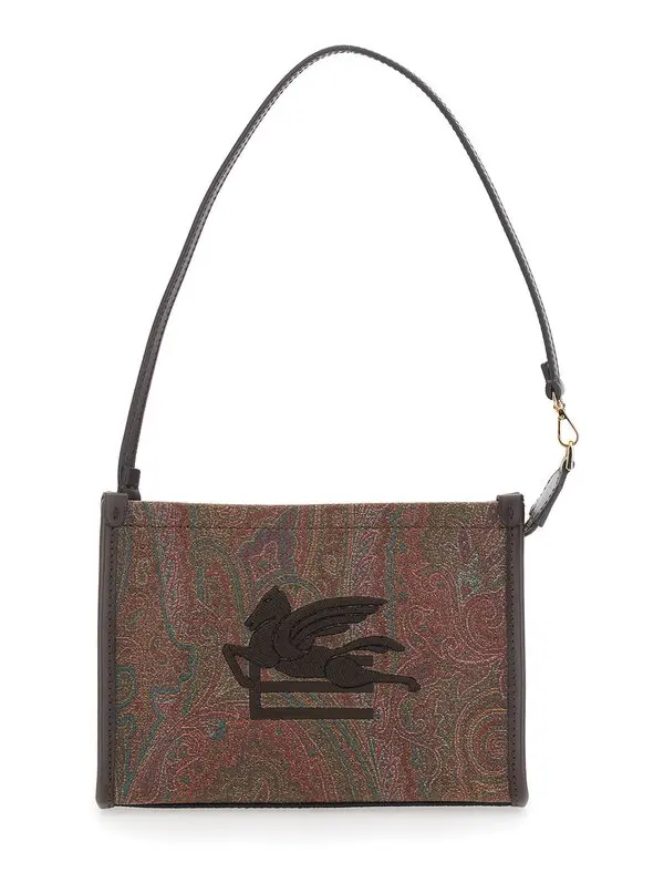 Etro Arnica" Clutch With Embroidered Logo And All-over Pattern - Multicolor