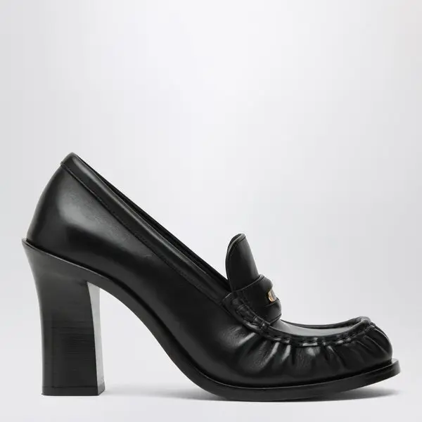 Burberry Cadet Leather Loafers With Heel - Black