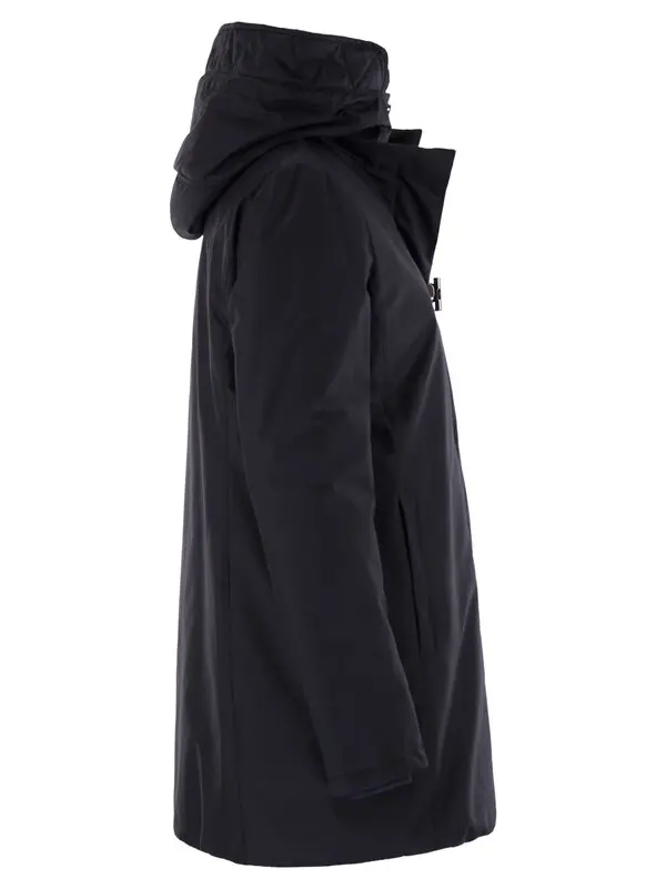 FAY Technical Gabardine Toggle Coat - Blue