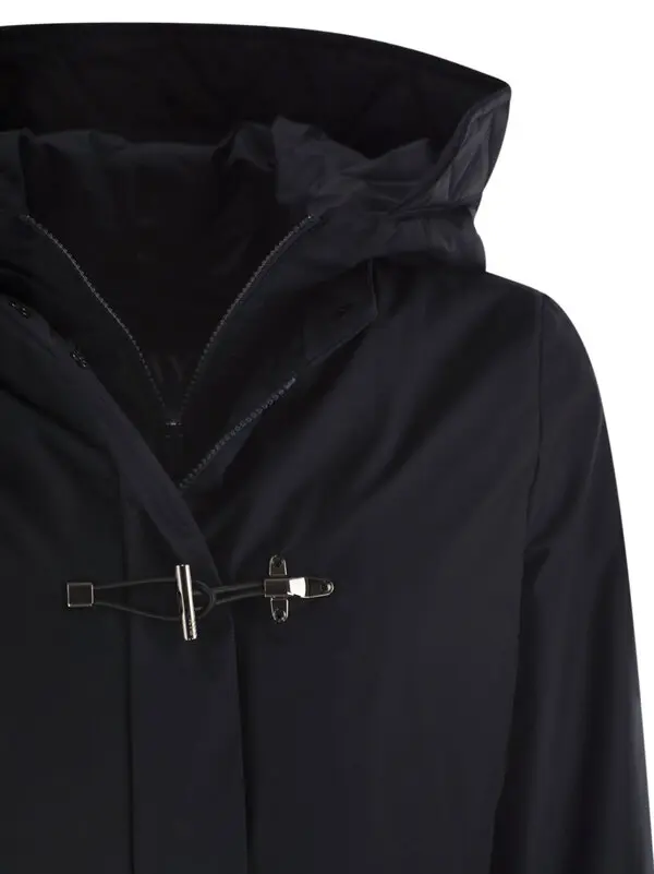 FAY Technical Gabardine Toggle Coat - Blue