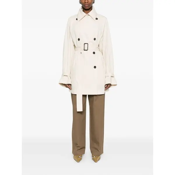 TOTEME Double-breasted Belted Trench Coat - Cream