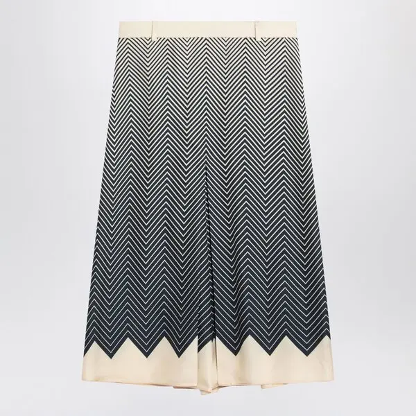 Valentino Garavani Pleated Silk Skirt - Blue