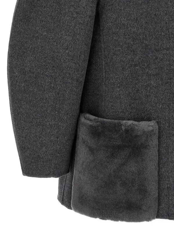 Fendi Blouson Cocoon In Mélange Wool