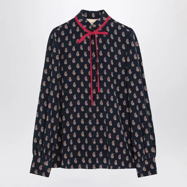 Valentino Garavani Silk Paisley Print Shirt - Blue