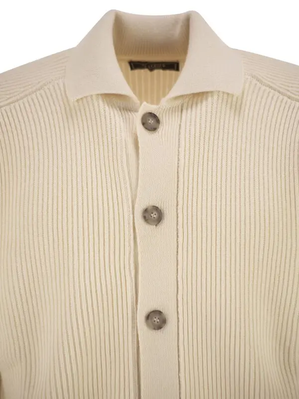 Peserico Pescarico English Ribbed Wool Cardigan