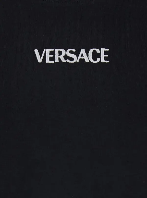 Versace T-shirt With Logo Lettering On The Front In Cotton For