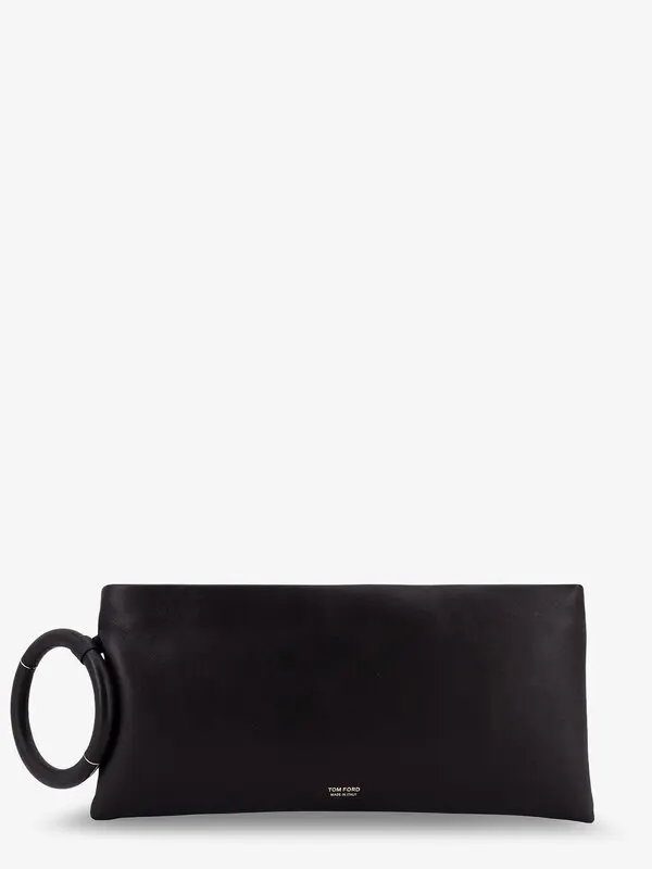 TOM FORD Aura Leather Clutch Bag - Black
