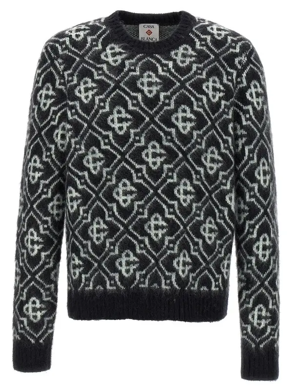 Casablanca Monogram Mohair Crew Neck Sweater