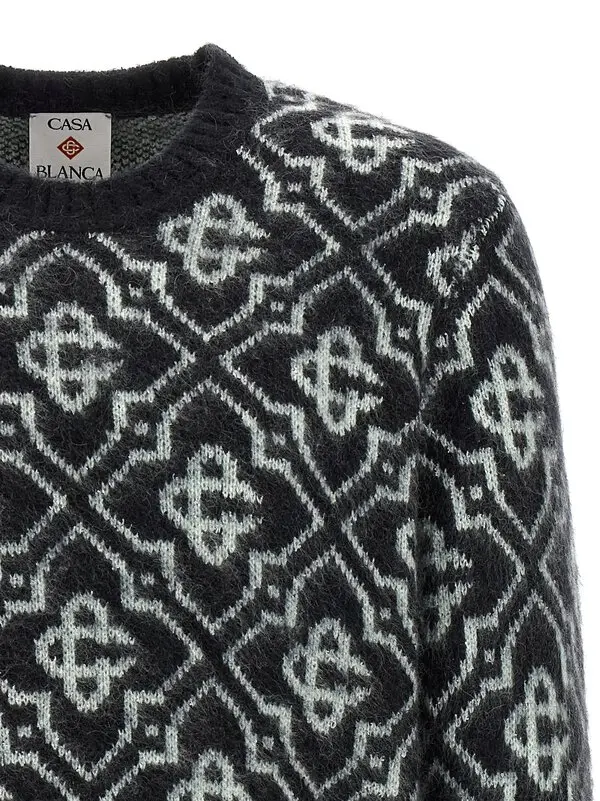 Casablanca Monogram Mohair Crew Neck Sweater
