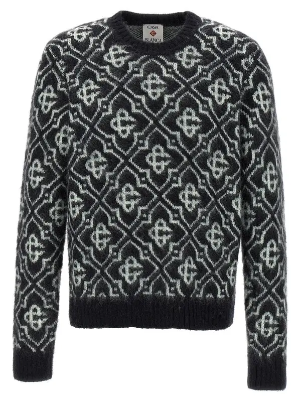 Casablanca Monogram Mohair Crew Neck Sweater - Multicolor