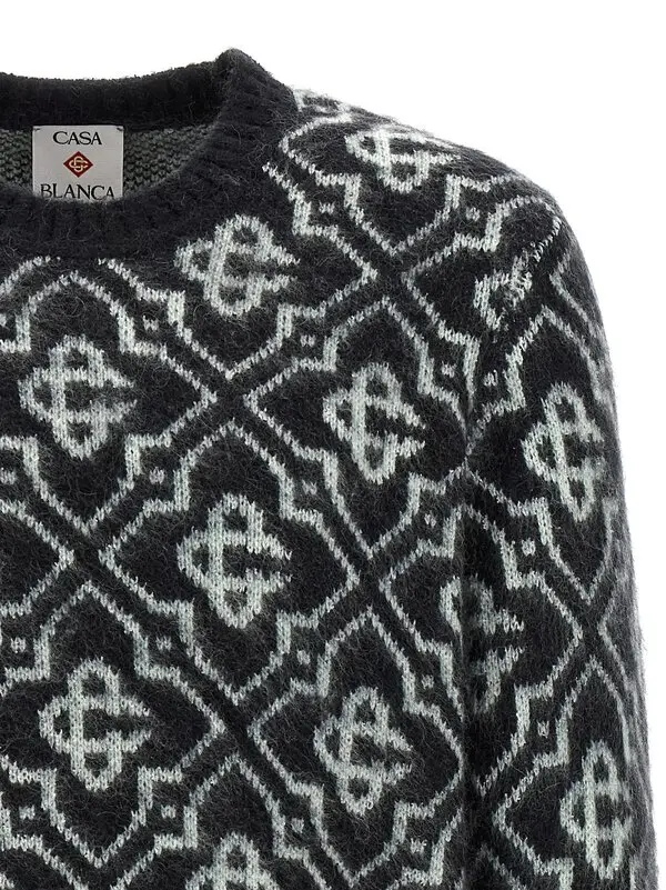 Casablanca Monogram Mohair Crew Neck Sweater - Multicolor