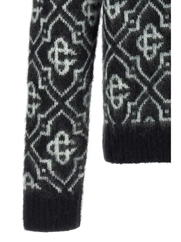 Casablanca Monogram Mohair Crew Neck Sweater - Multicolor
