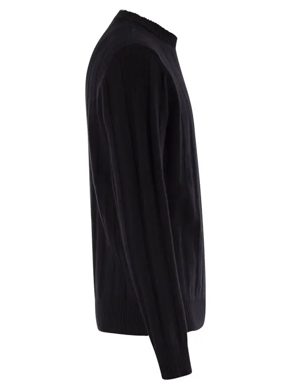 Peserico Wool And Cashmere Ribbed Crew Neck Jumper