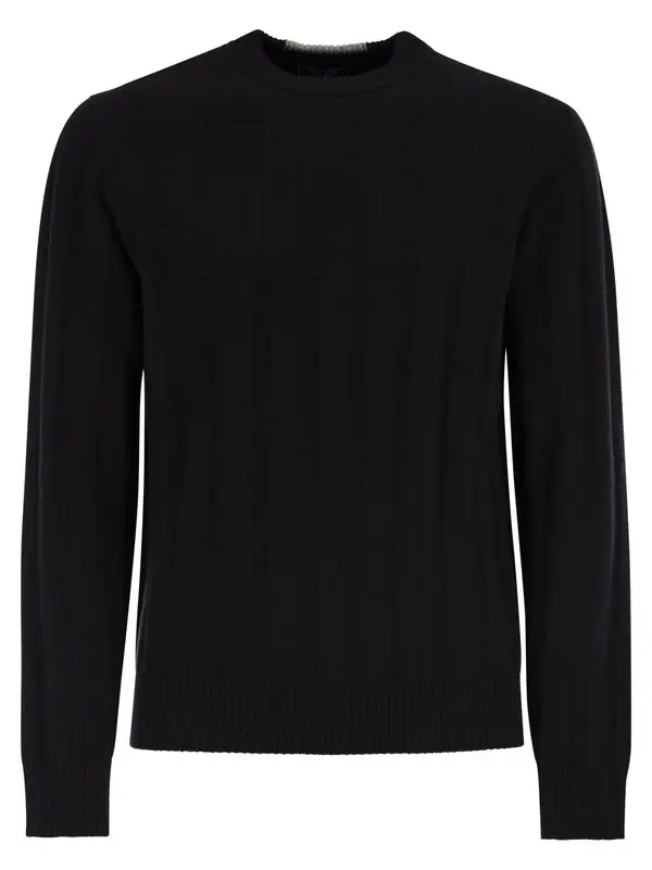 Peserico Wool And Cashmere Ribbed Crew Neck Jumper