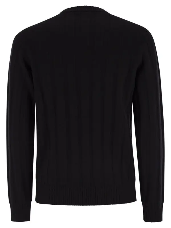 Peserico Wool And Cashmere Ribbed Crew Neck Jumper