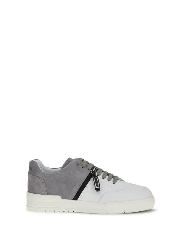 Moschino Leather And Suede Lace-up Sneakers