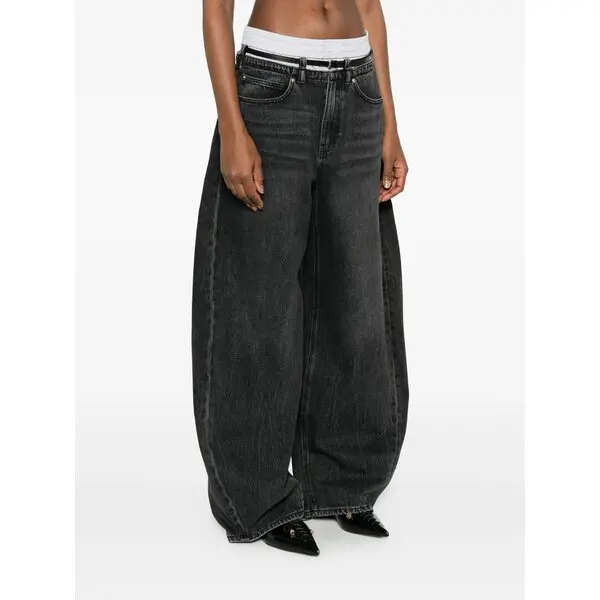 Alexander Wang Grey Denim Wide-leg Jeans - Gray