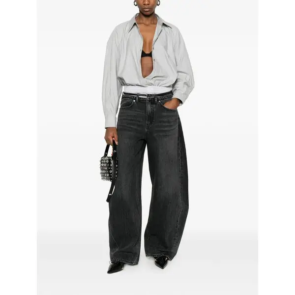 Alexander Wang Grey Denim Wide-leg Jeans - Gray