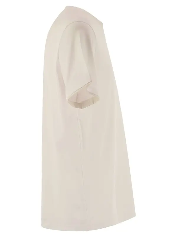 Herno Resort T-shirt In Cotton And Light Stretch Nylon - White