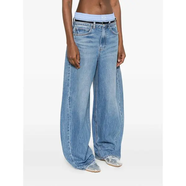 Alexander Wang Wide-leg Denim Jeans With Belt Detail - Blue